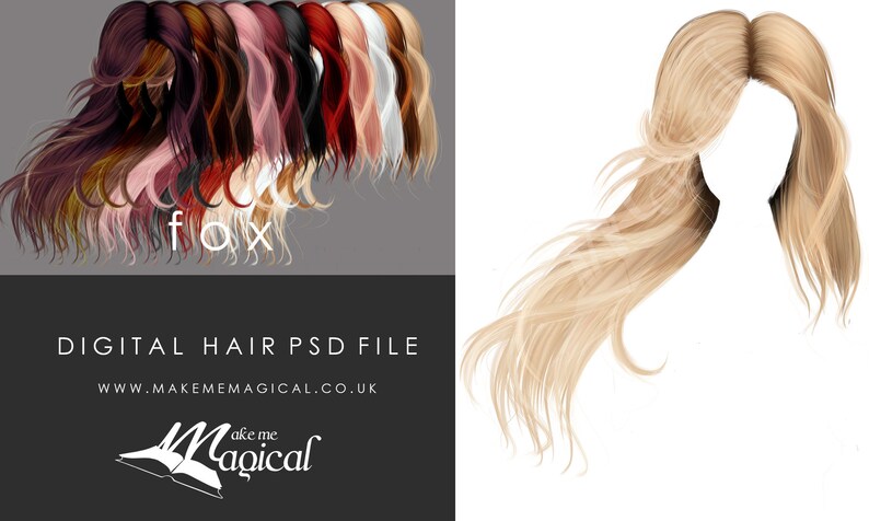 Digital Overlay, Hair Overlay, Fox Painted Digital Hair by ...
