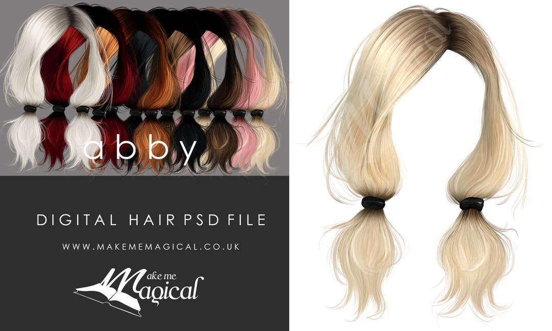 Digital Overlay, Hair Overlay, Aby Painted Digital Instant Hair Psd by ...