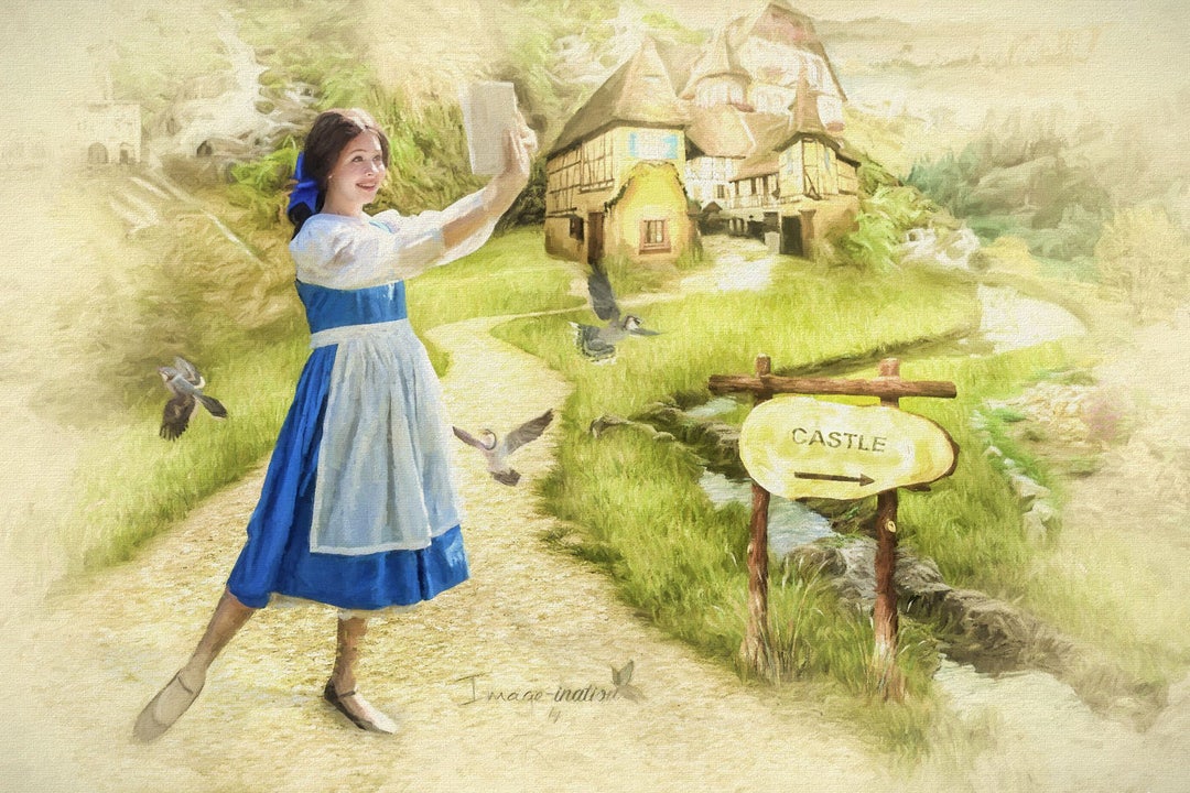 Beauty and the Beast Backdrop | Belle Background | Belle Reading ...