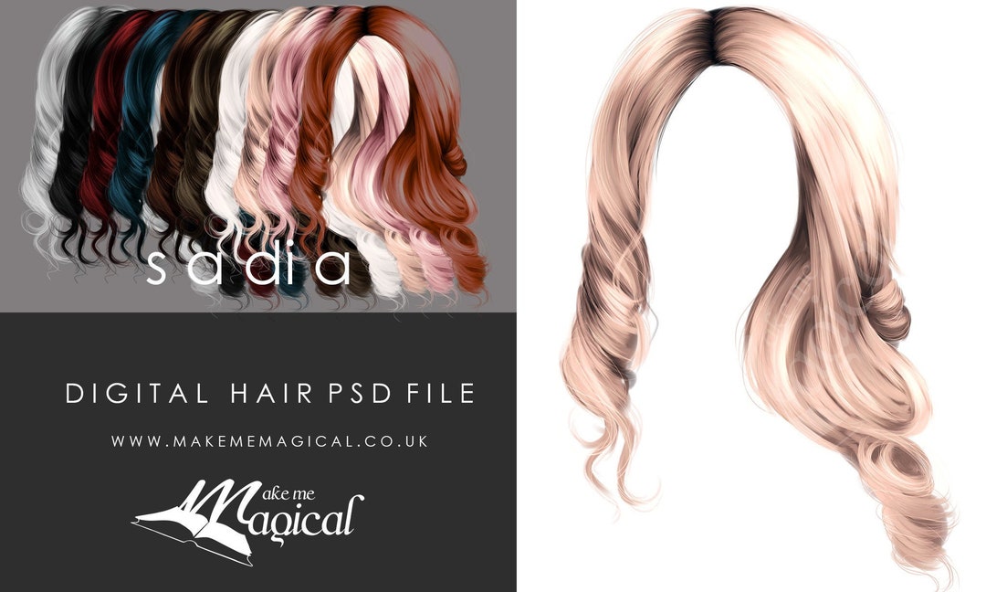 Digital Overlay, Hair Overlay, Sadia Digitally Painted Hair PSD by ...
