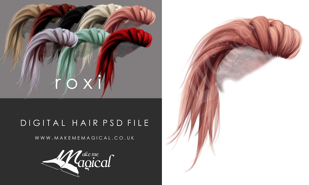 Digital Overlay, Hair Overlay, Roxi Instant Hair Painted PSD by ...