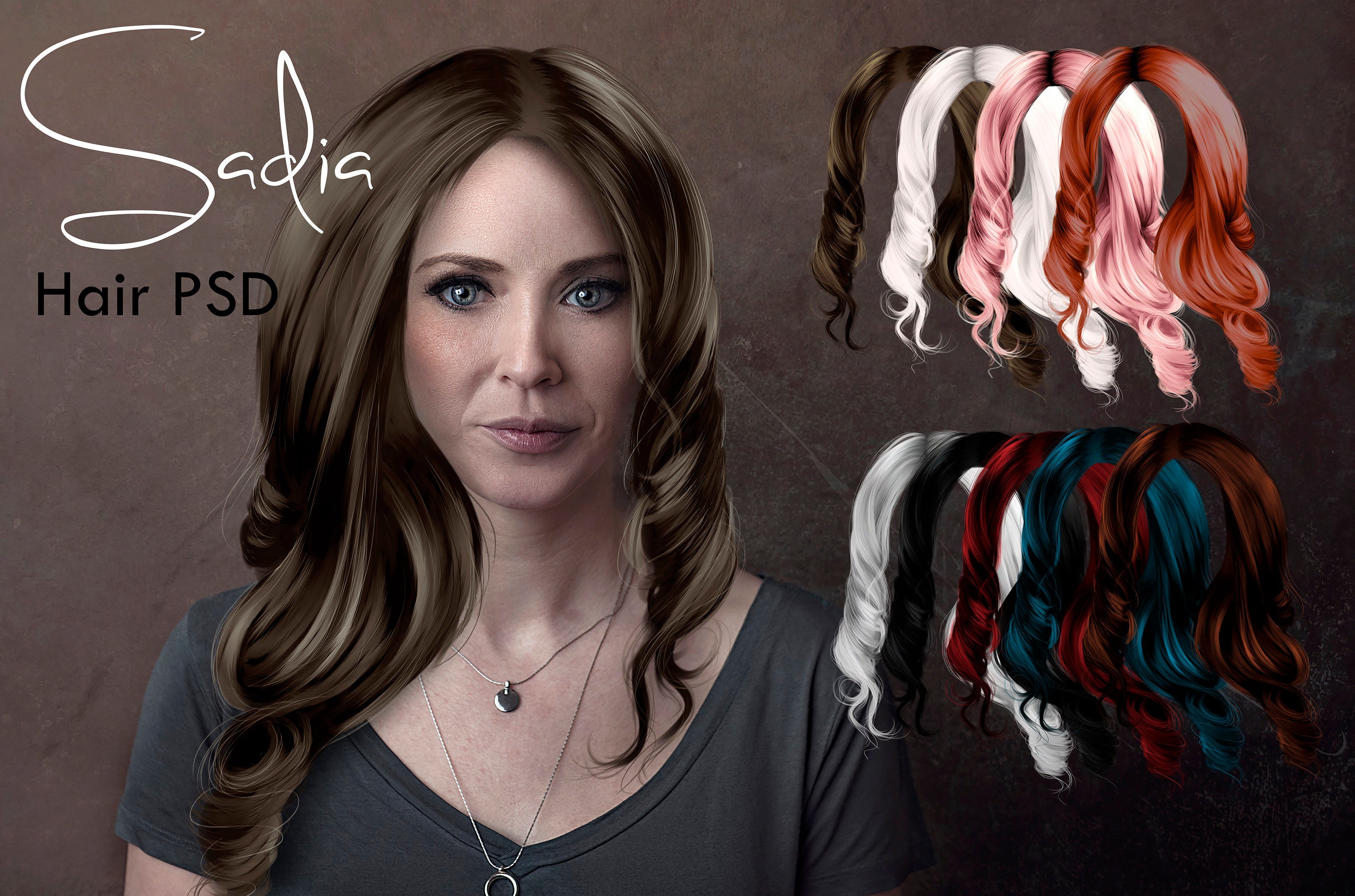 Digital Overlay Hair Overlay Sadia Digitally Painted Hair | Etsy