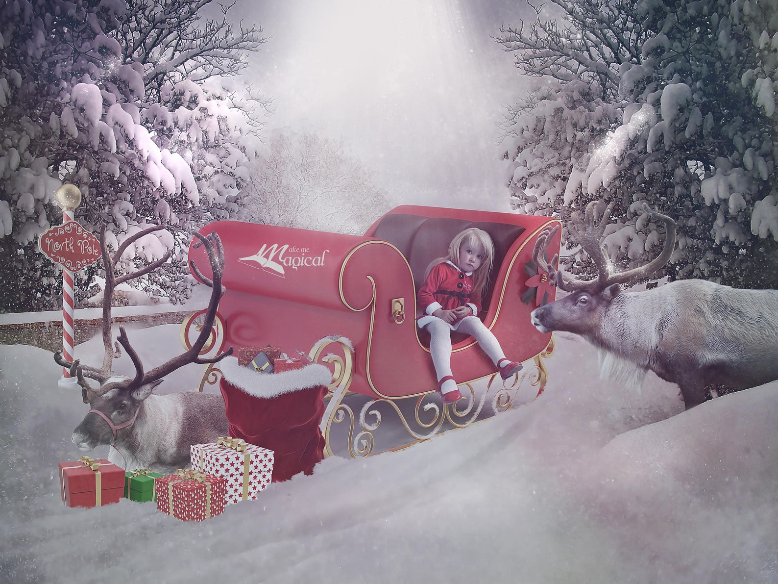 Christmas Digital Backdrop Xmas Background Santa Sleigh - Etsy UK