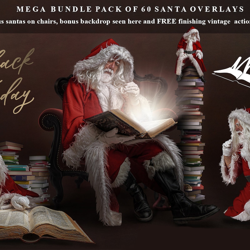 Santa Overlays - Etsy
