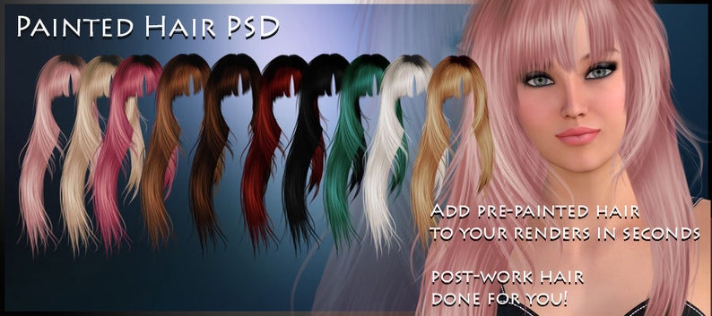 Digital Overlay, Hair Overlay, Evcina Digital Painted Hair Psd by ...