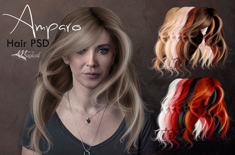 Digital Overlay Digital Hair Amparo Digital Hair PSD Hair | Etsy