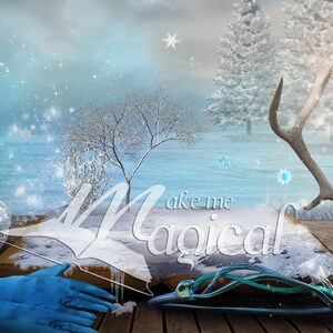 Winter Digital Backdrop, Digital Background, Snow Backdrop, Princess ...