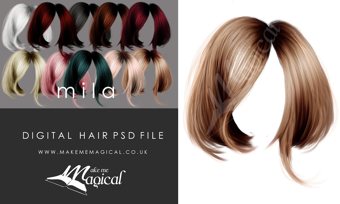 Digital Overlay, Hair Overlay, Mila Digital Hair Instant PSD by ...