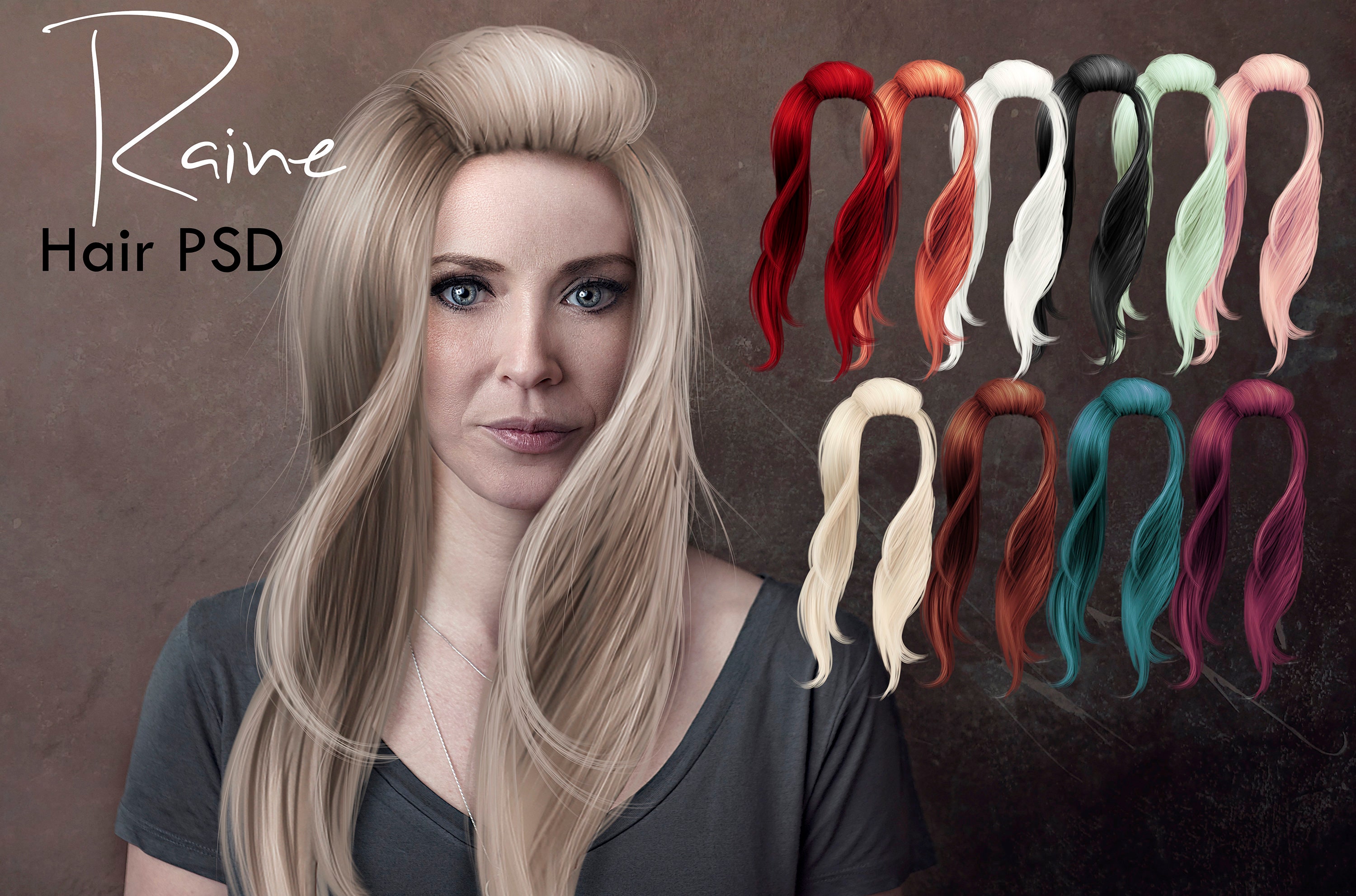 Digital Overlay Hair Overlay Raine Instant Hair PSD by | Etsy