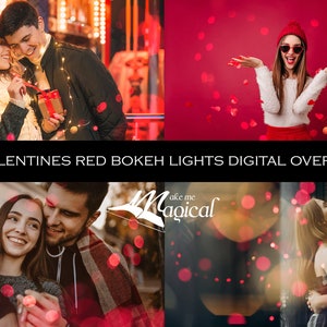 Valentines Red Heart Bokeh Lights for Photoshop. Red Bokeh Digital ...