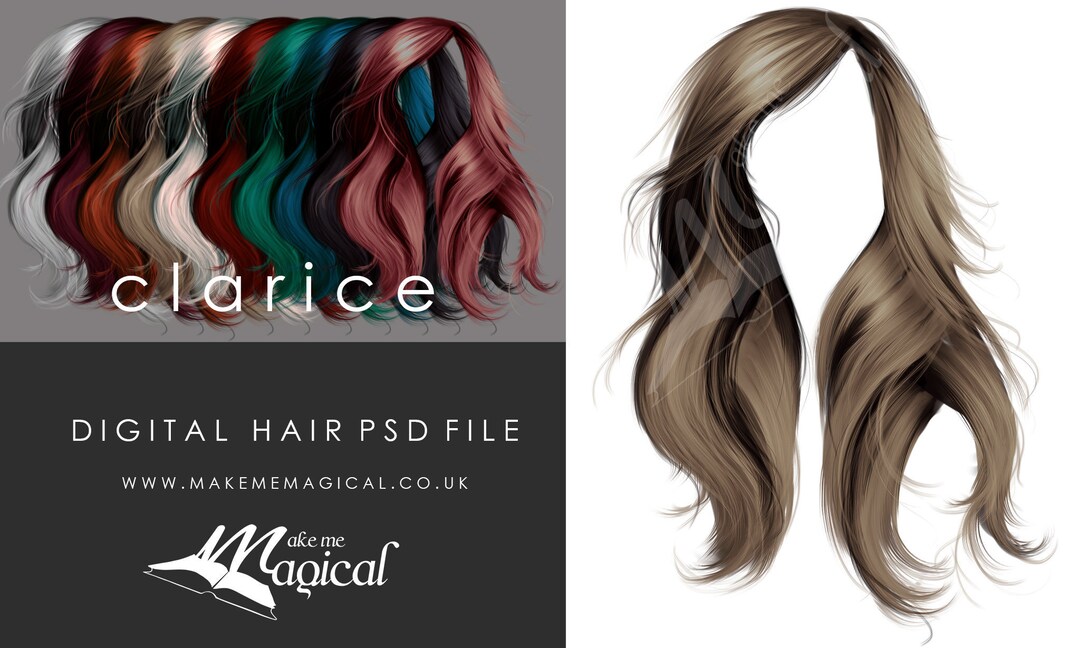 Digital Overlay, Hair Overlay, Clarice Digital Instant Hair PSD by ...