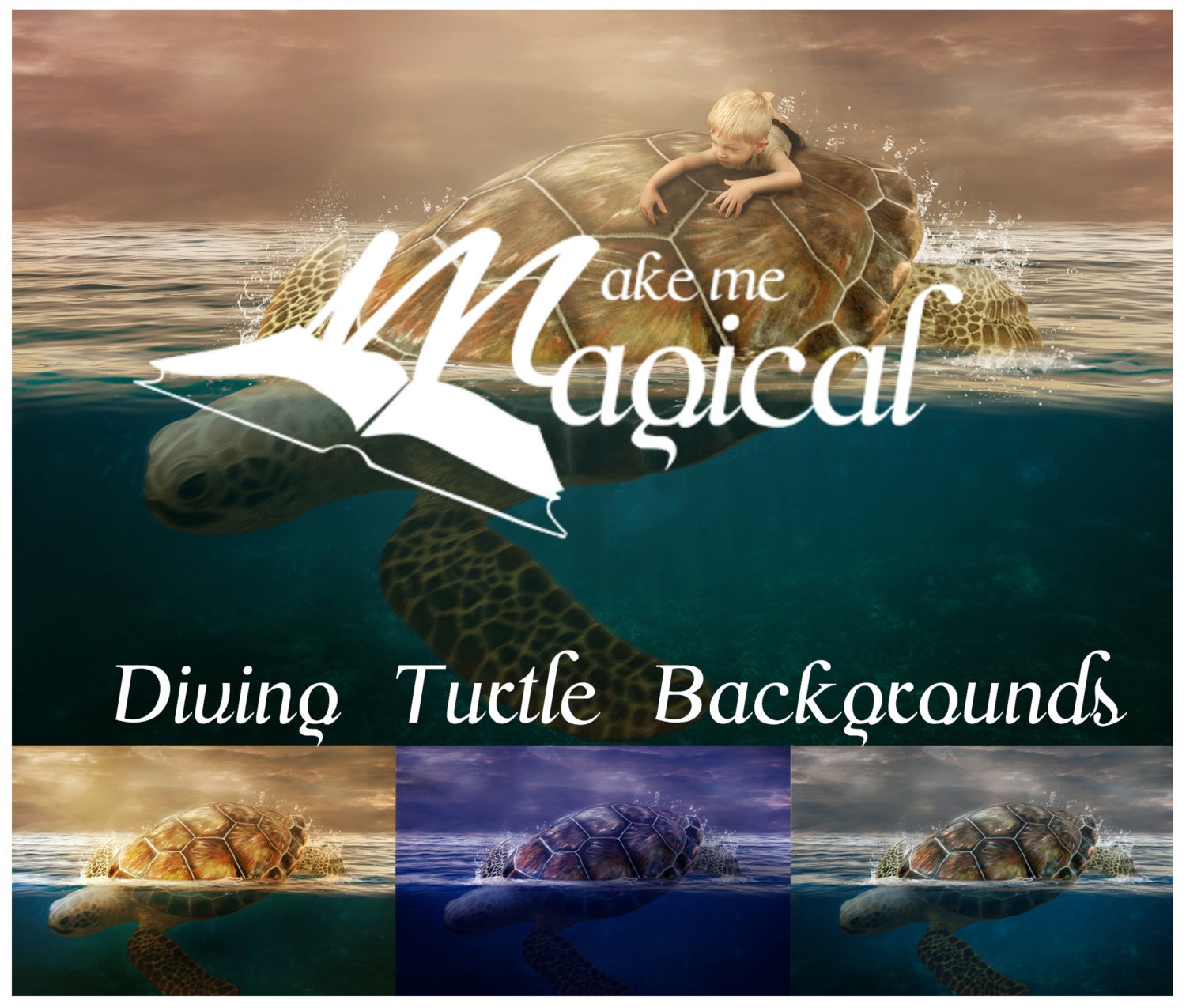 Turtle Backdrop Turtle Background Sea Turtle Digital | Etsy