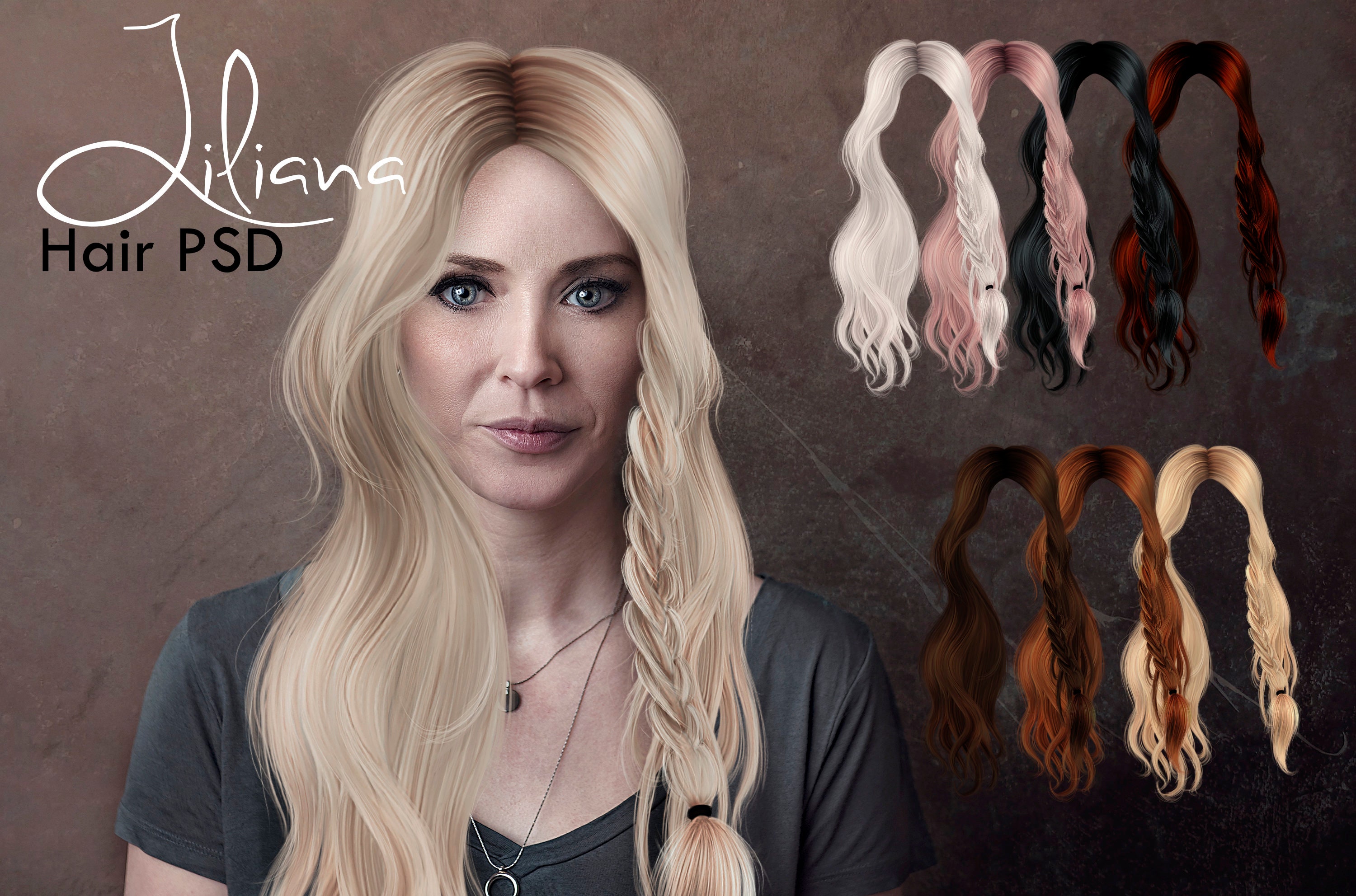 Digital Overlay Hair Overlay Liliana Digital Painted Instant - Etsy
