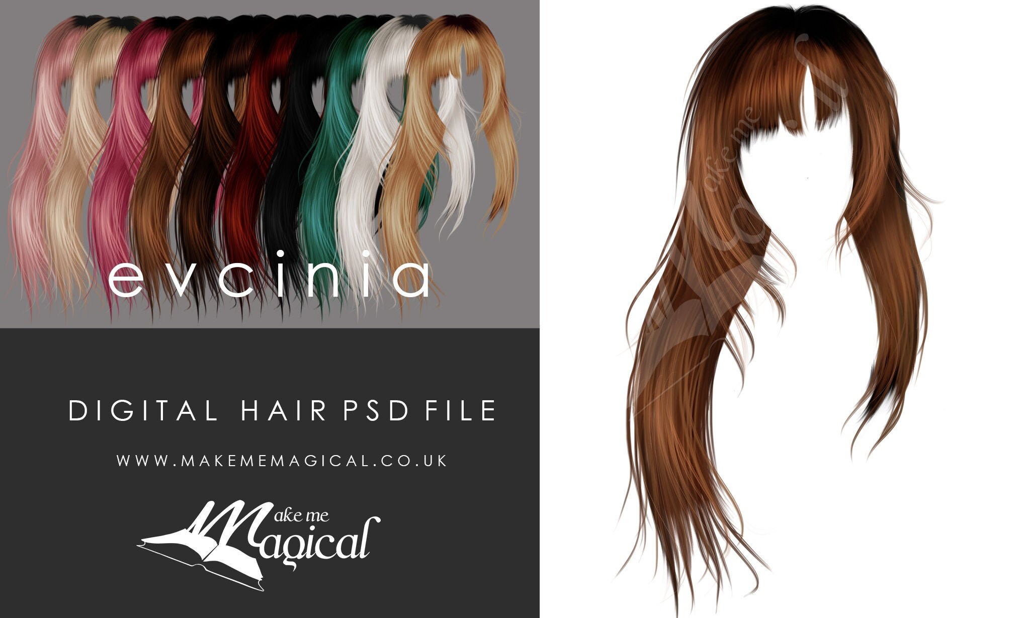Digital Overlay, Hair Overlay, Evcina Digital Painted Hair Psd by ...