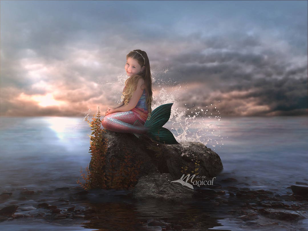 Mermaid Digital Backdrop | Mermaid Digital Background | Ocean Backdrop ...