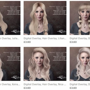 Digital Hair Photo Overlay Pack | 33 Different Hairstyles by ...