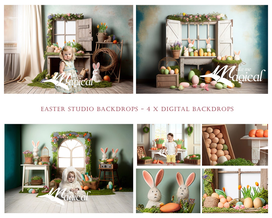 Easter Photo Studio Digital Backdrops. 4 Makememagical Digital ...