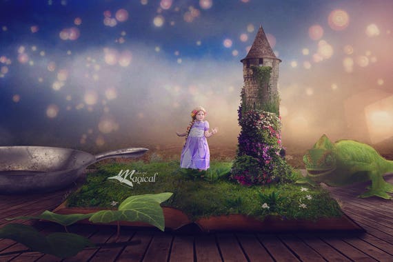 Rapunzel Digital Backdrop Princess Digital Background Etsy