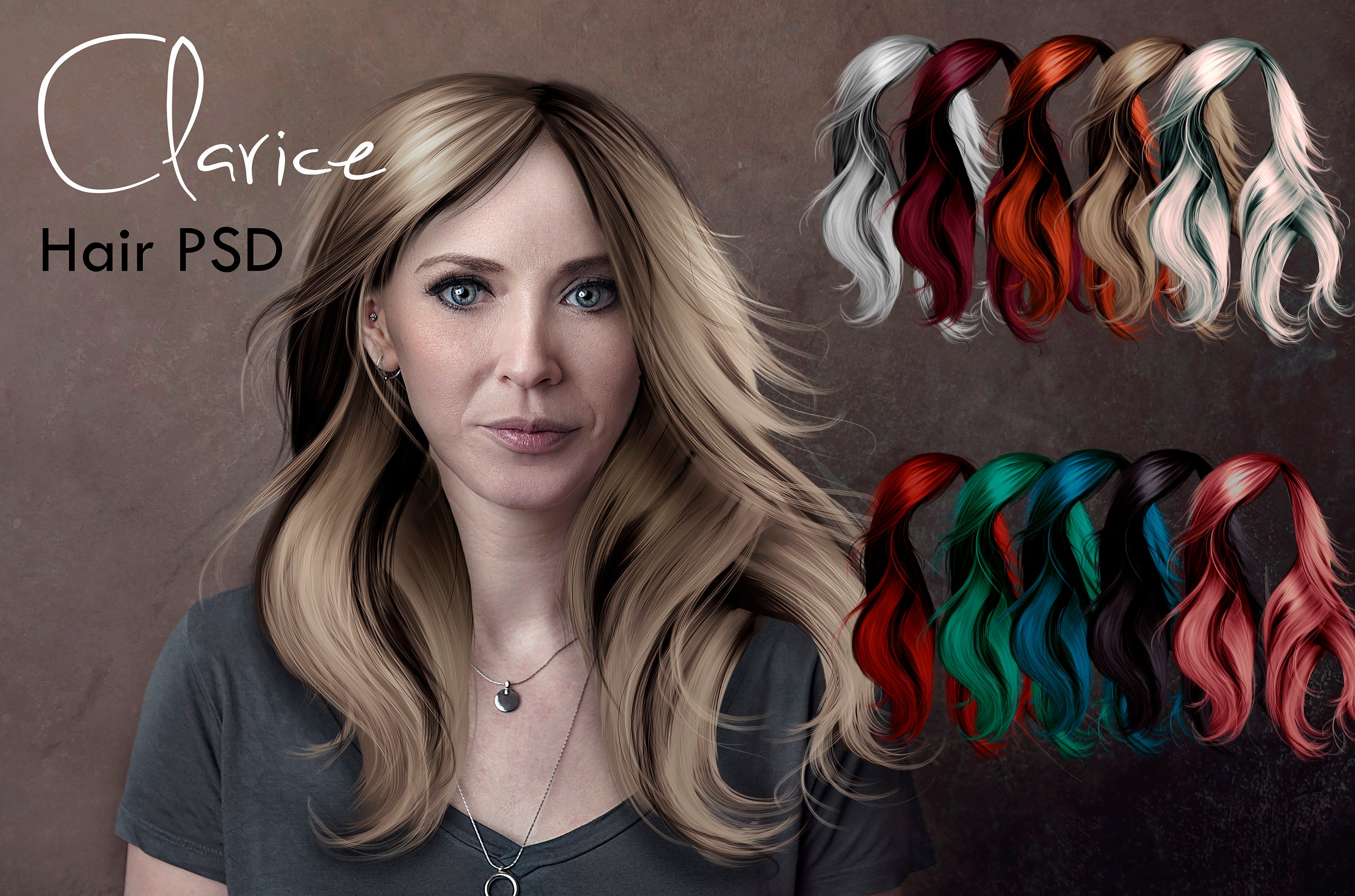 Digital Overlay Hair Overlay Clarice Digital Instant Hair | Etsy