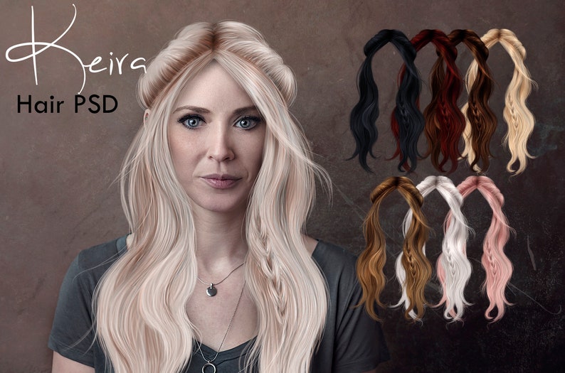 Digital Overlay Hair Overlay Keira Digital Painted Instant | Etsy
