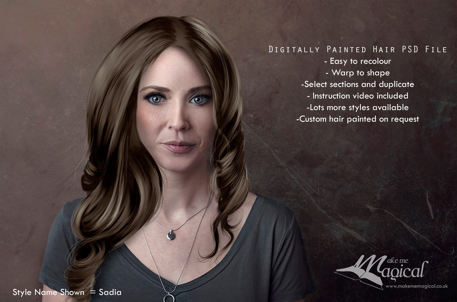 Digital Overlay Hair Overlay Sadia Digitally Painted Hair | Etsy