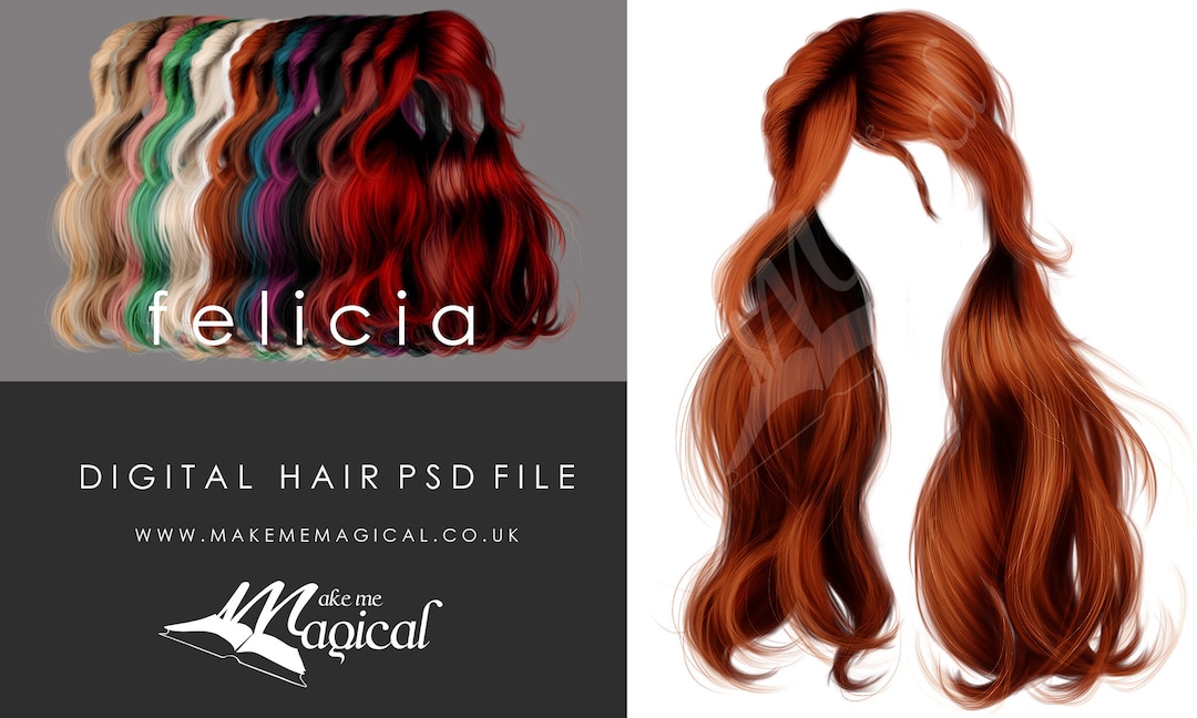 Digitial Overlay, Hair Overlay, Felicia Digital Instant Painted Hair ...
