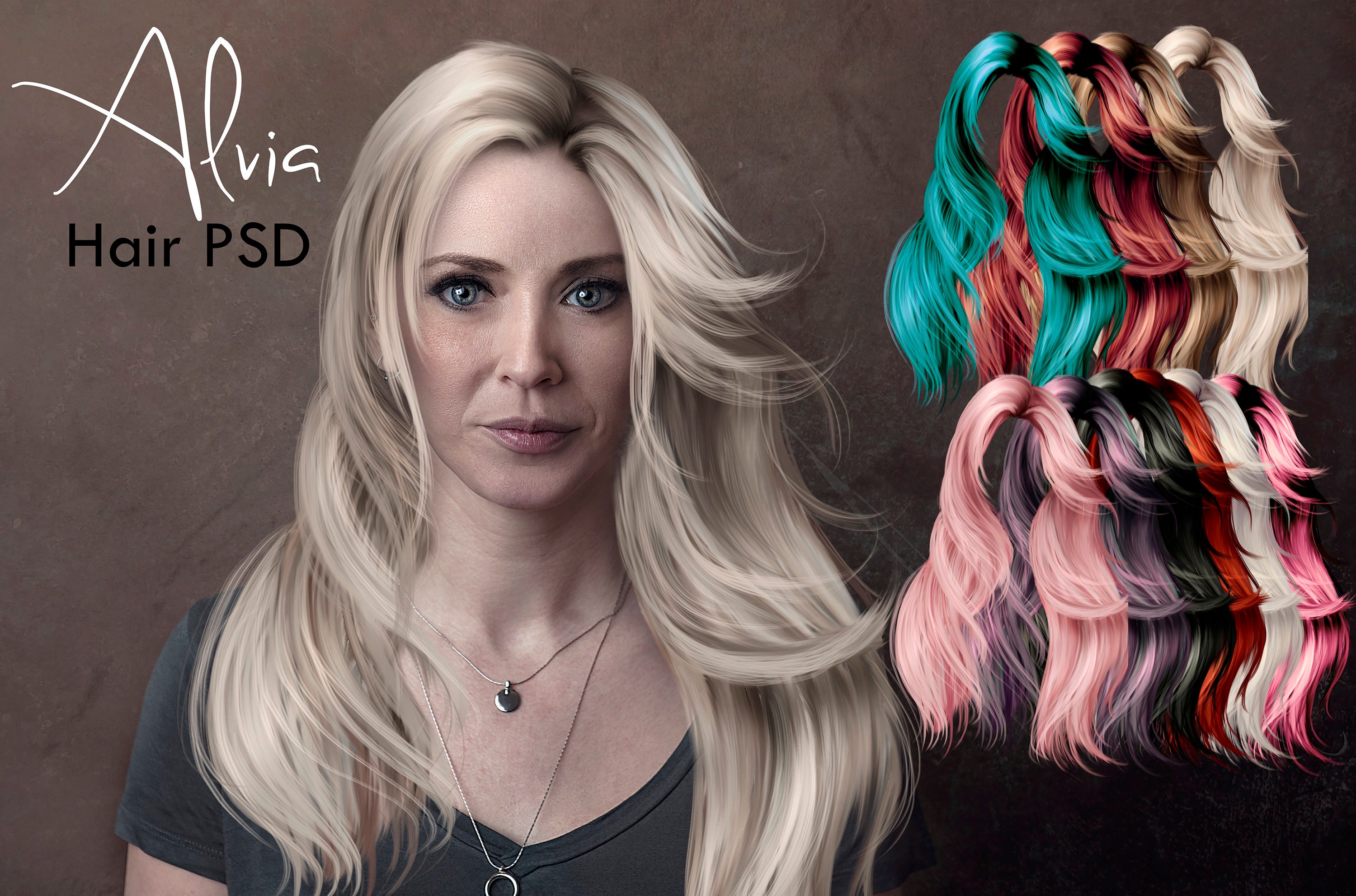 Digital Overlay Alvia Painted Hair PSD by Makememagical. | Etsy