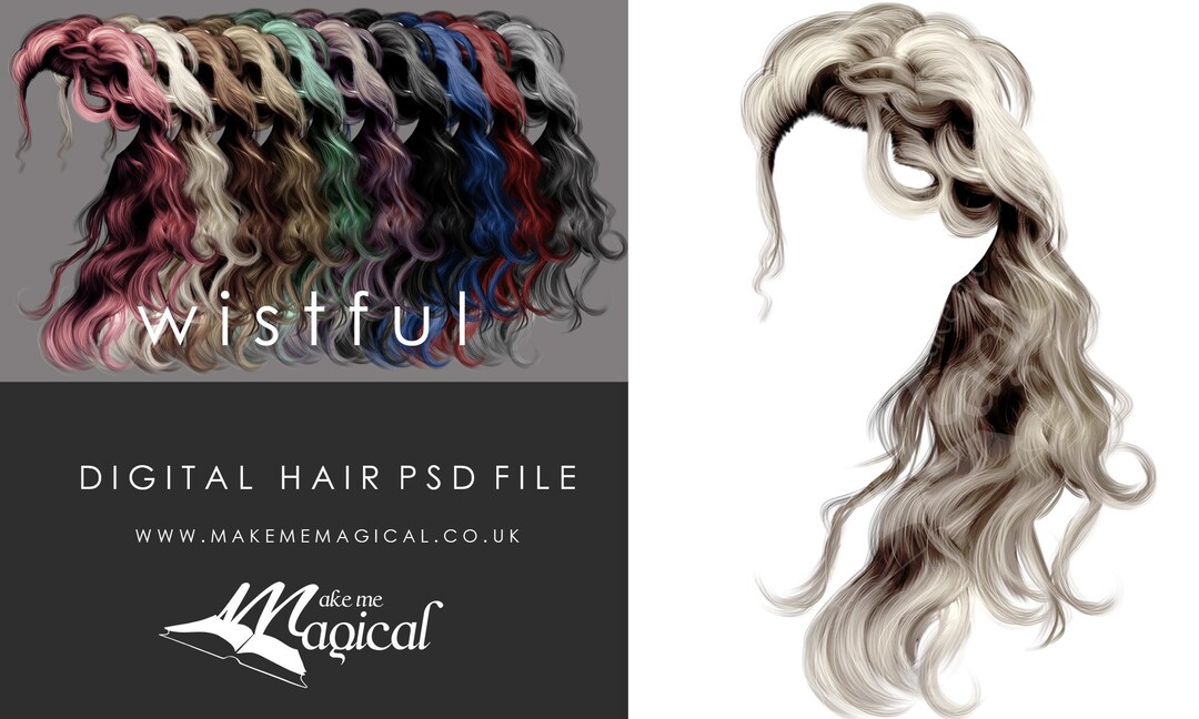 Digital Overlay, Wistful Hair PSD by Makememagical, Instant Hair PSD ...