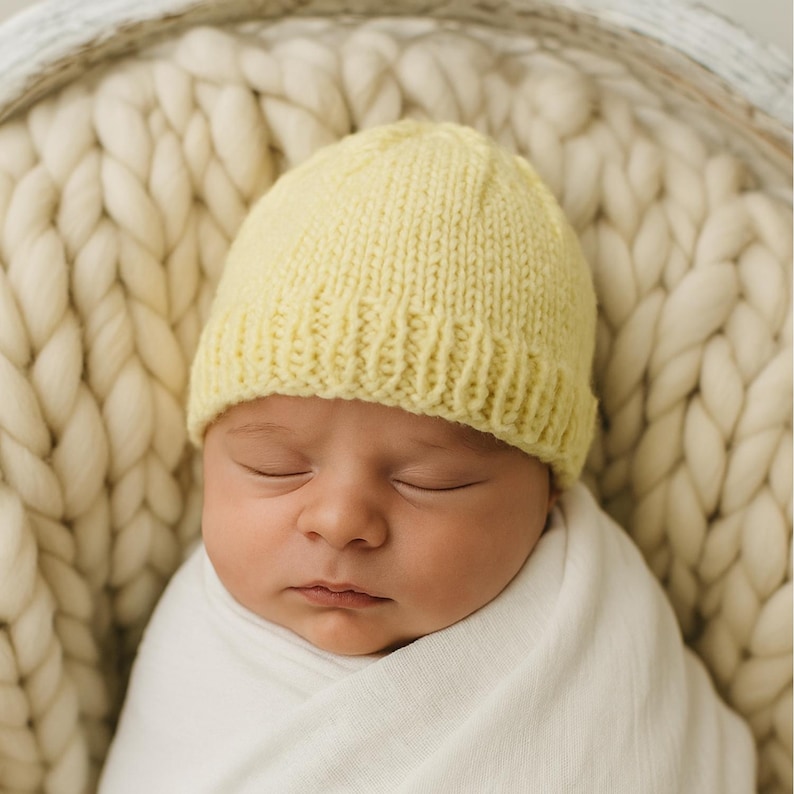 Simple Baby Beanie Knitting Pattern - Etsy