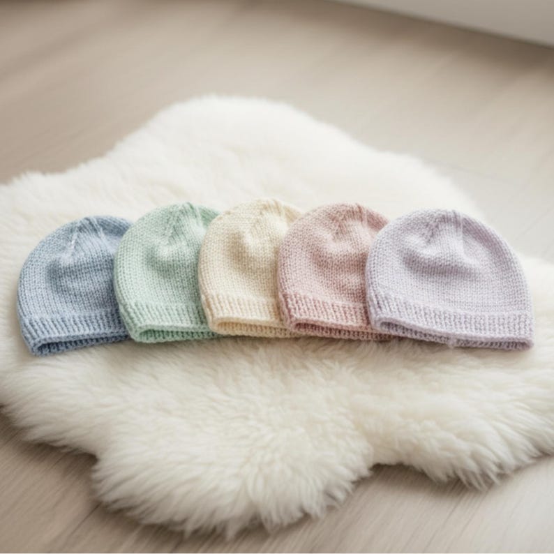 Simple Baby Beanie Knitting Pattern - Etsy