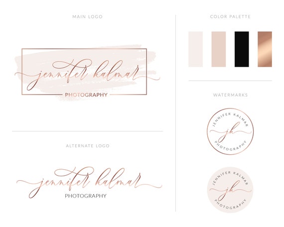 Premade Blush Pink and Rose Gold Logo Design Gold Glitter - Etsy
