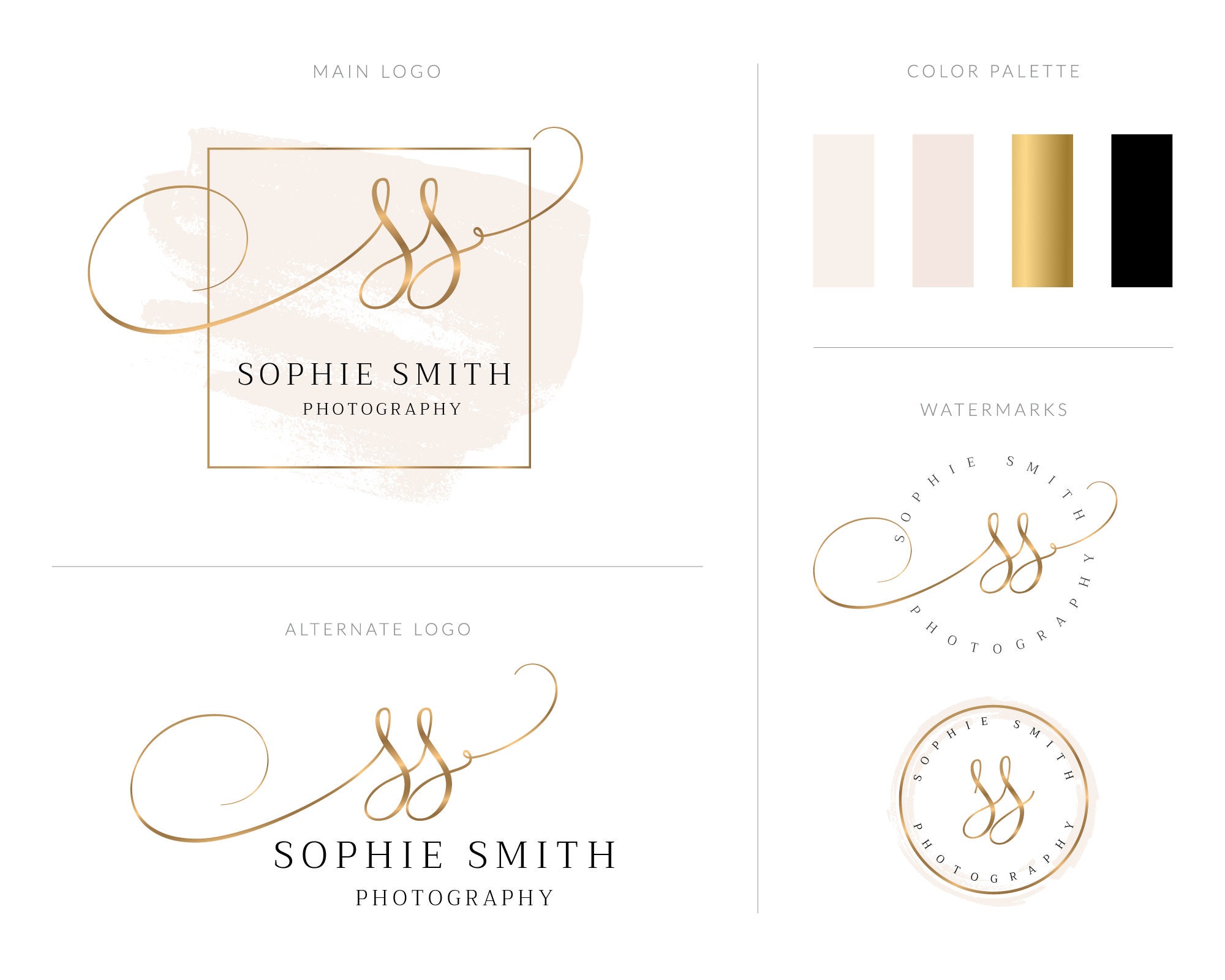 Initials Logo Design, Professional Business Logo and Branding Package ...