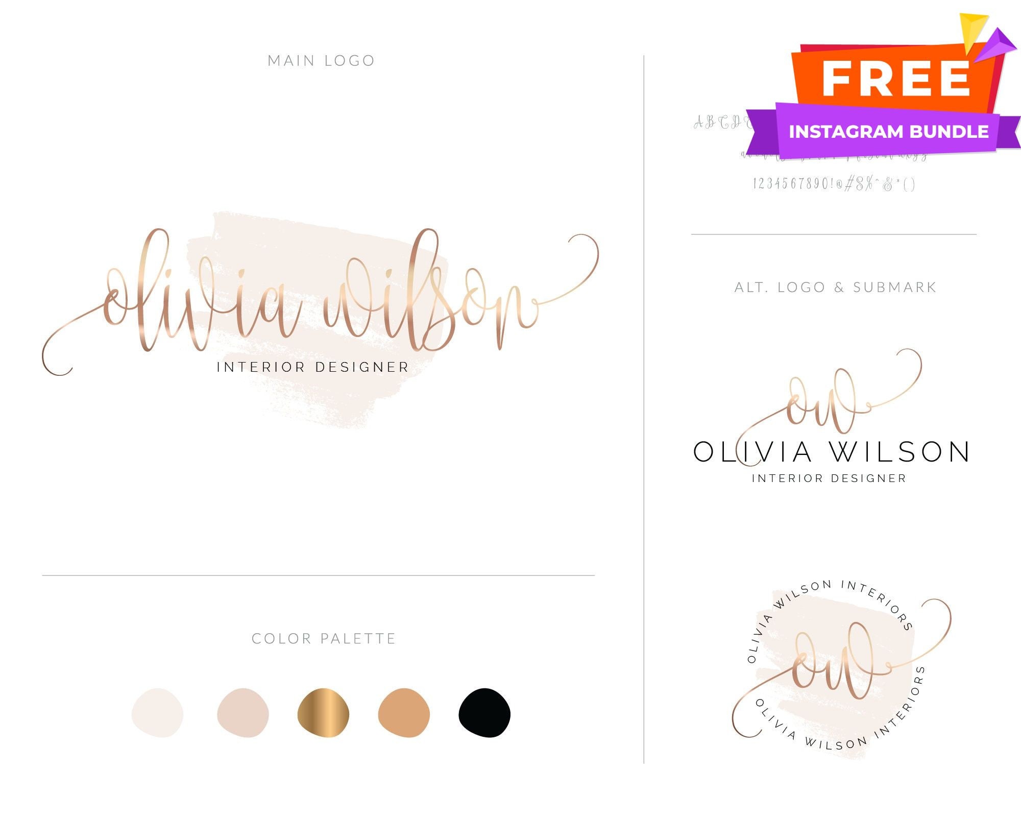 Logo Branding Kit, Mini Branding Kit, Logo Design, Premade Logo ...