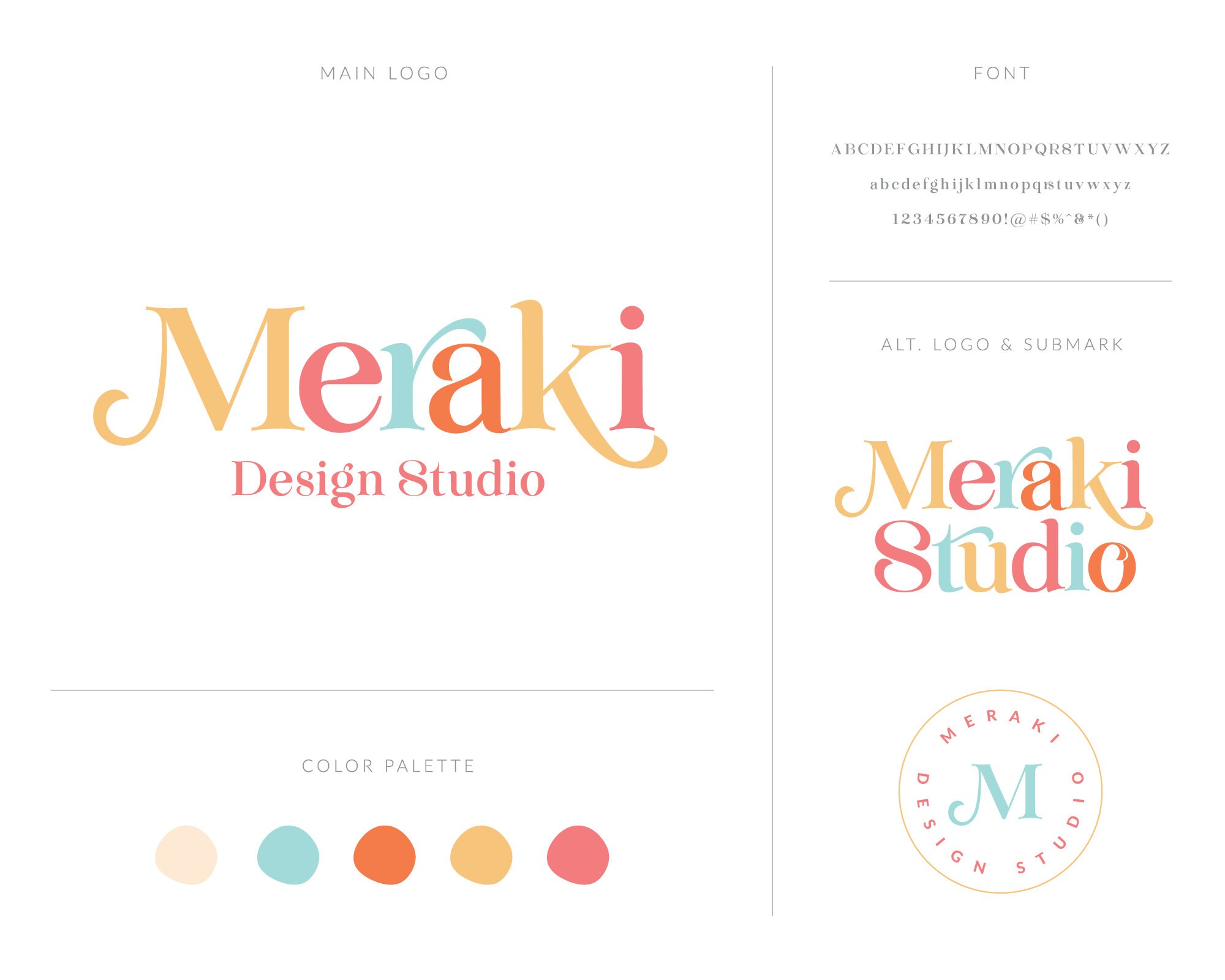 Colorful Boho Logo Design Small Business Logo Bright Modern | Etsy