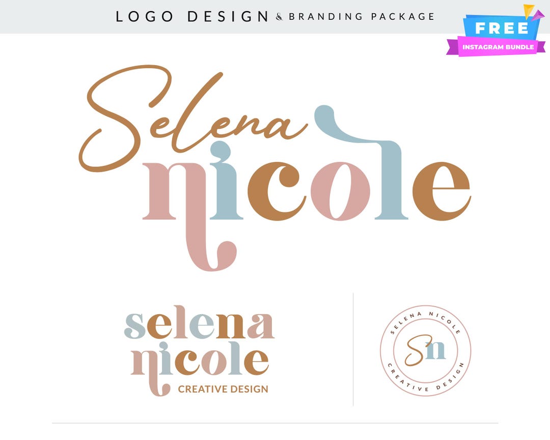 Retro 70s Logo Design: Boho Brand Kit, Candle Maker, Creative Studio - Etsy