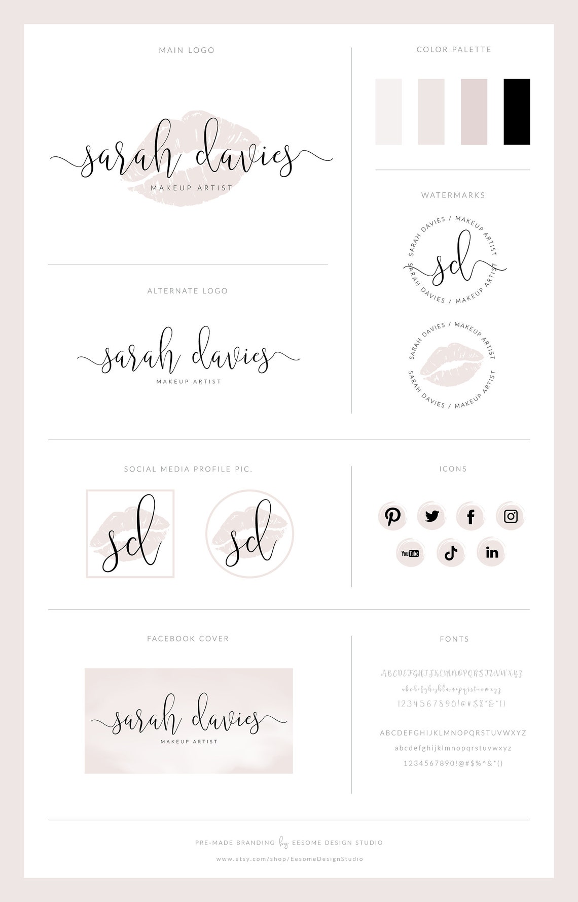 Esthetician Logo Lip Logo Beauty Business Logo Design | Etsy