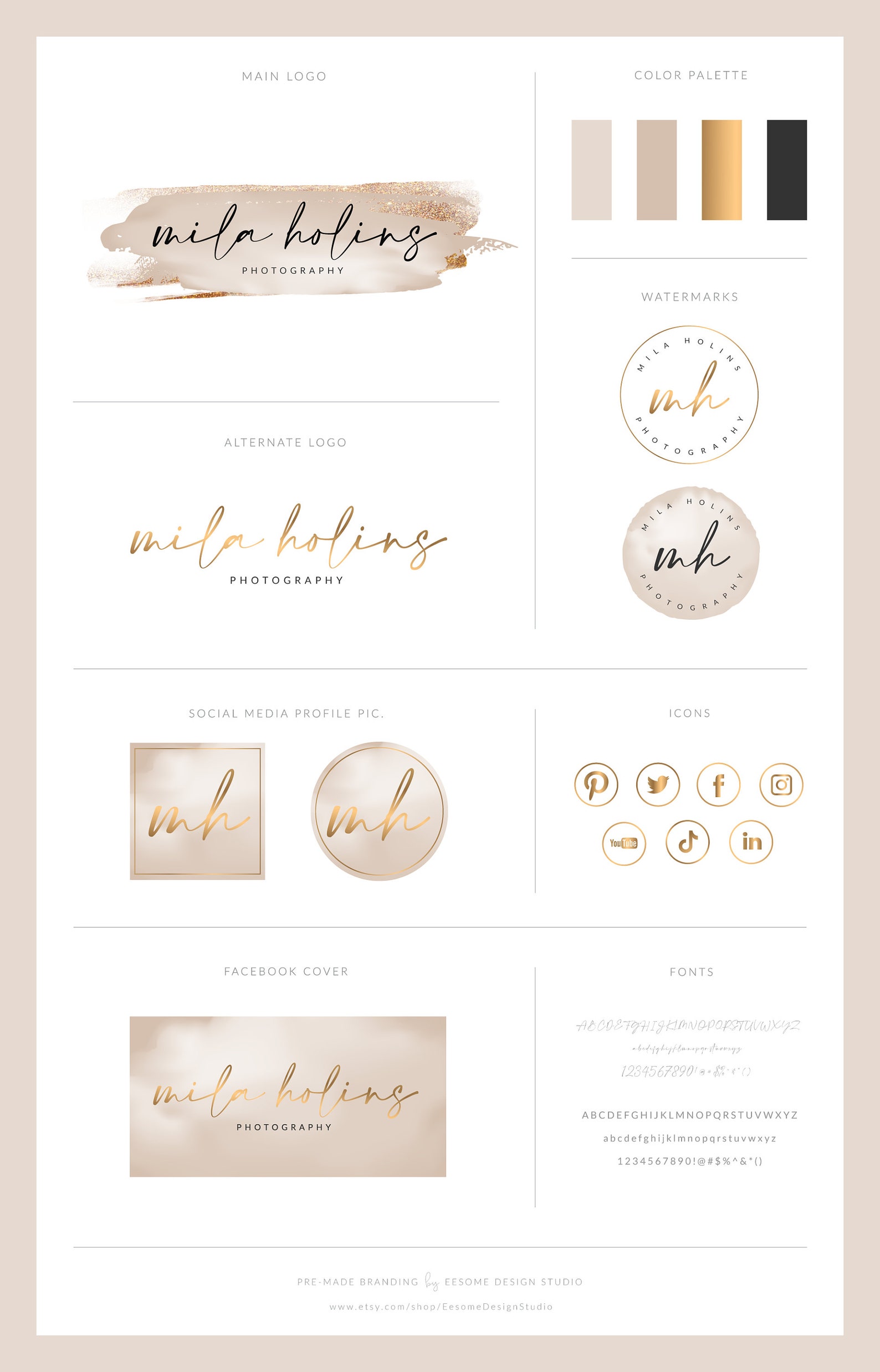 Logo Design Business Logo Package Photography Branding Kit - Etsy