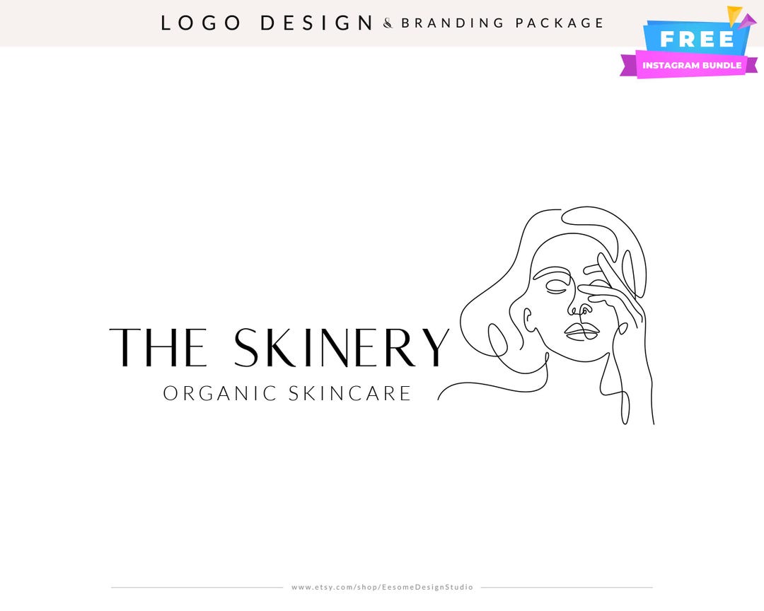 Abstract Face Logo With Feminine Line Art and Soft Style – Elegant ...