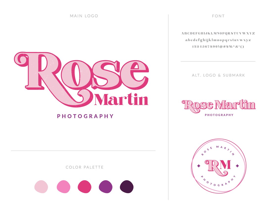 Boho Logo Design, DIY Retro Logo Branding Set, DIY Beauty Logo Bundle ...