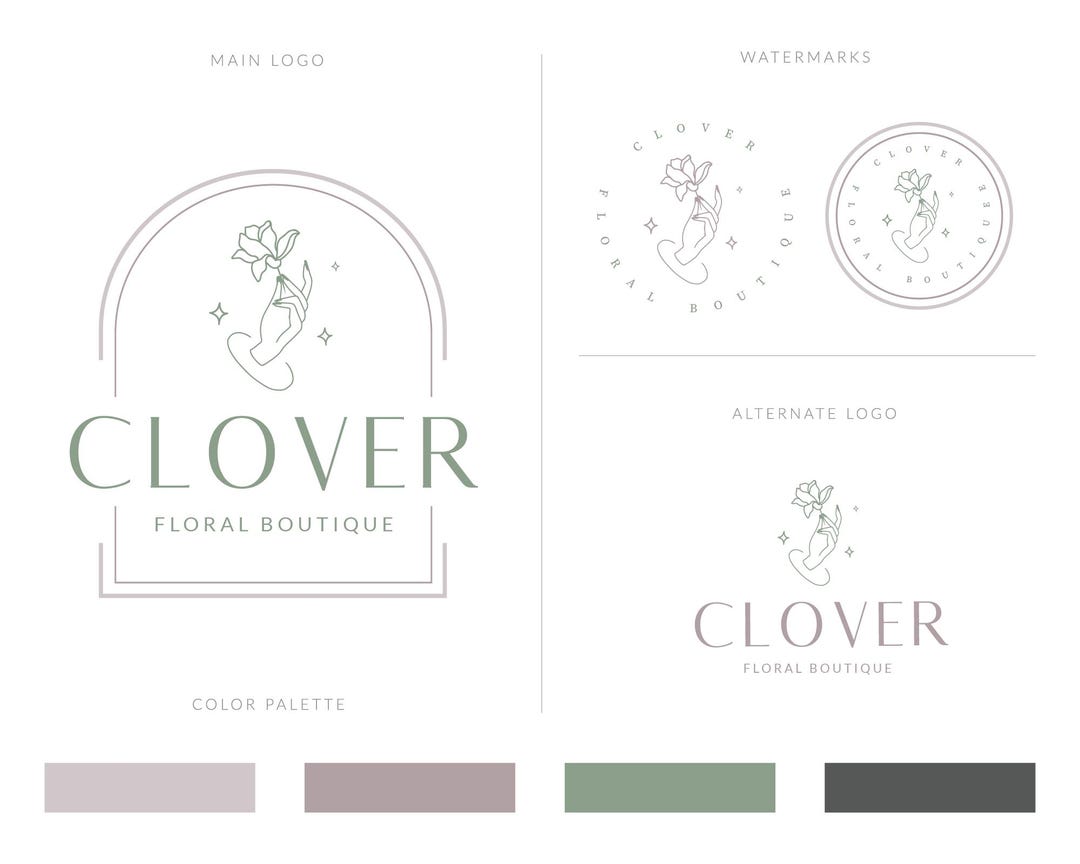 Florist Logo Design Business Branding, Floral Logo Design, Premade ...