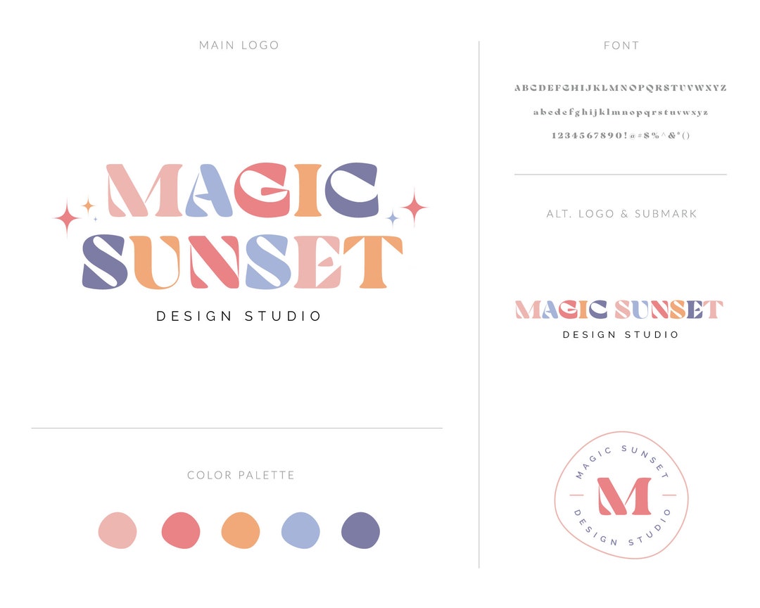 Boho Logo Design, Bright Modern Logos, Colorful Logo, Small Business ...