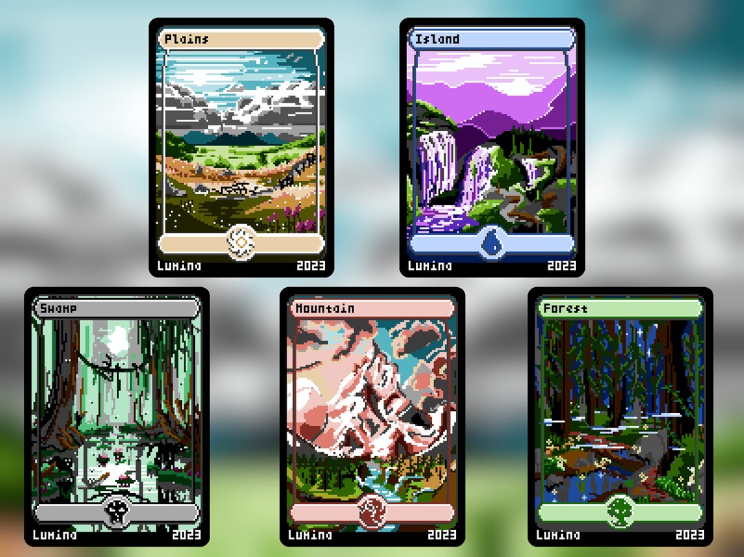 Basic Pixel Lands Set A Proxies NES Style for MTG Players 10 Cards - Etsy