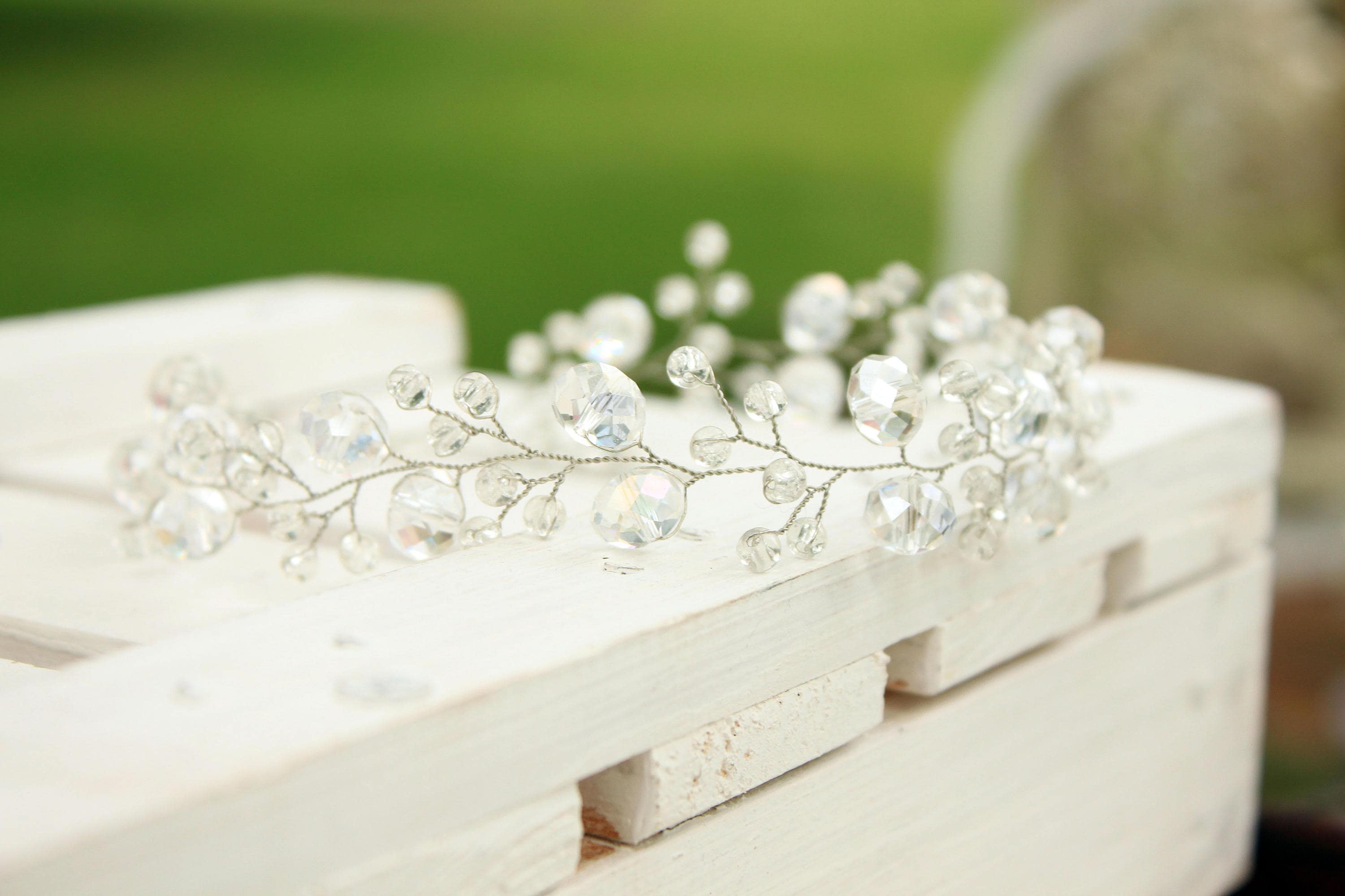 Wedding Wreath, Tiara, Wedding Hair Accessories, White Tiara, Romantic ...