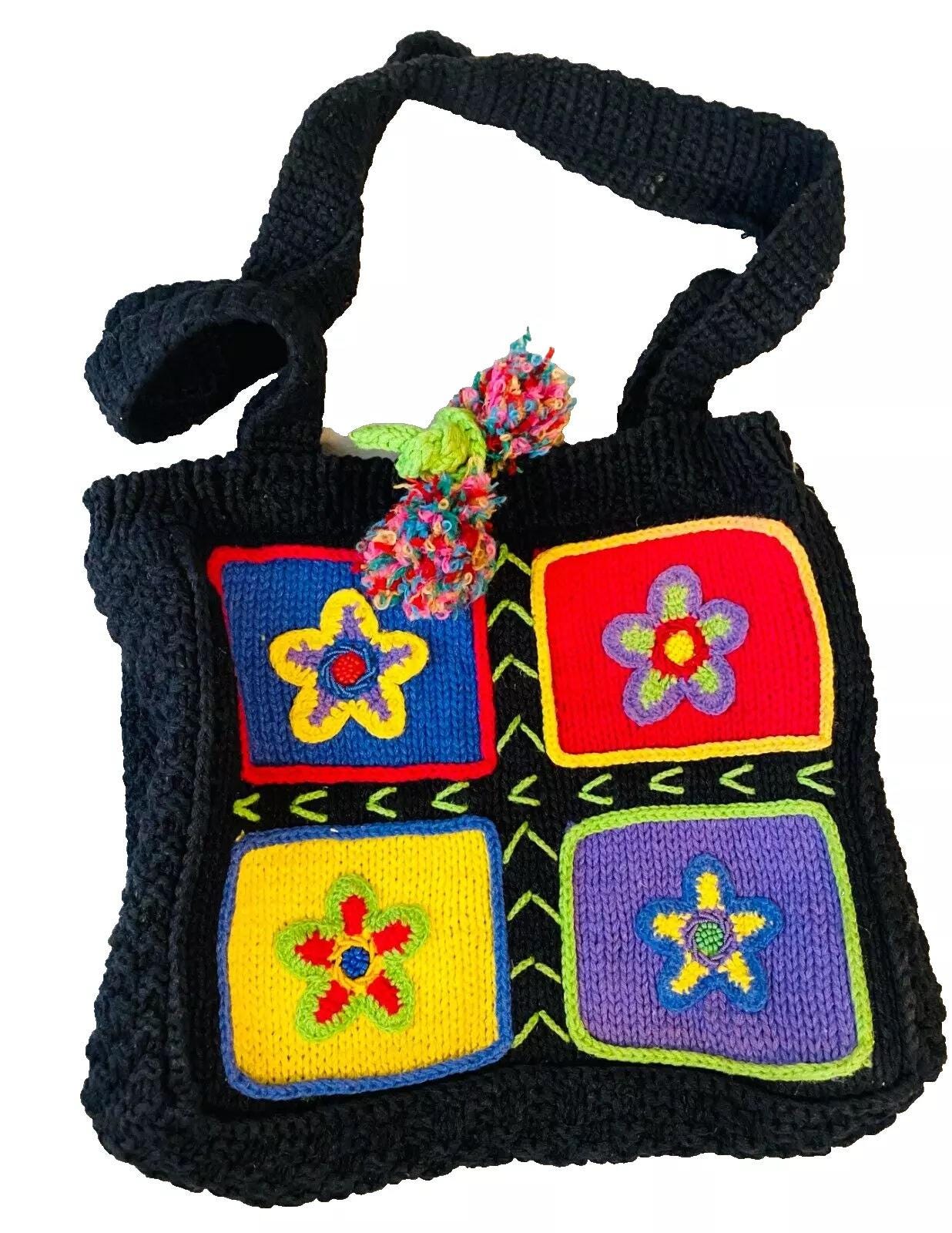 Vintage Storybook Knits Flower Purse 1990s - Etsy