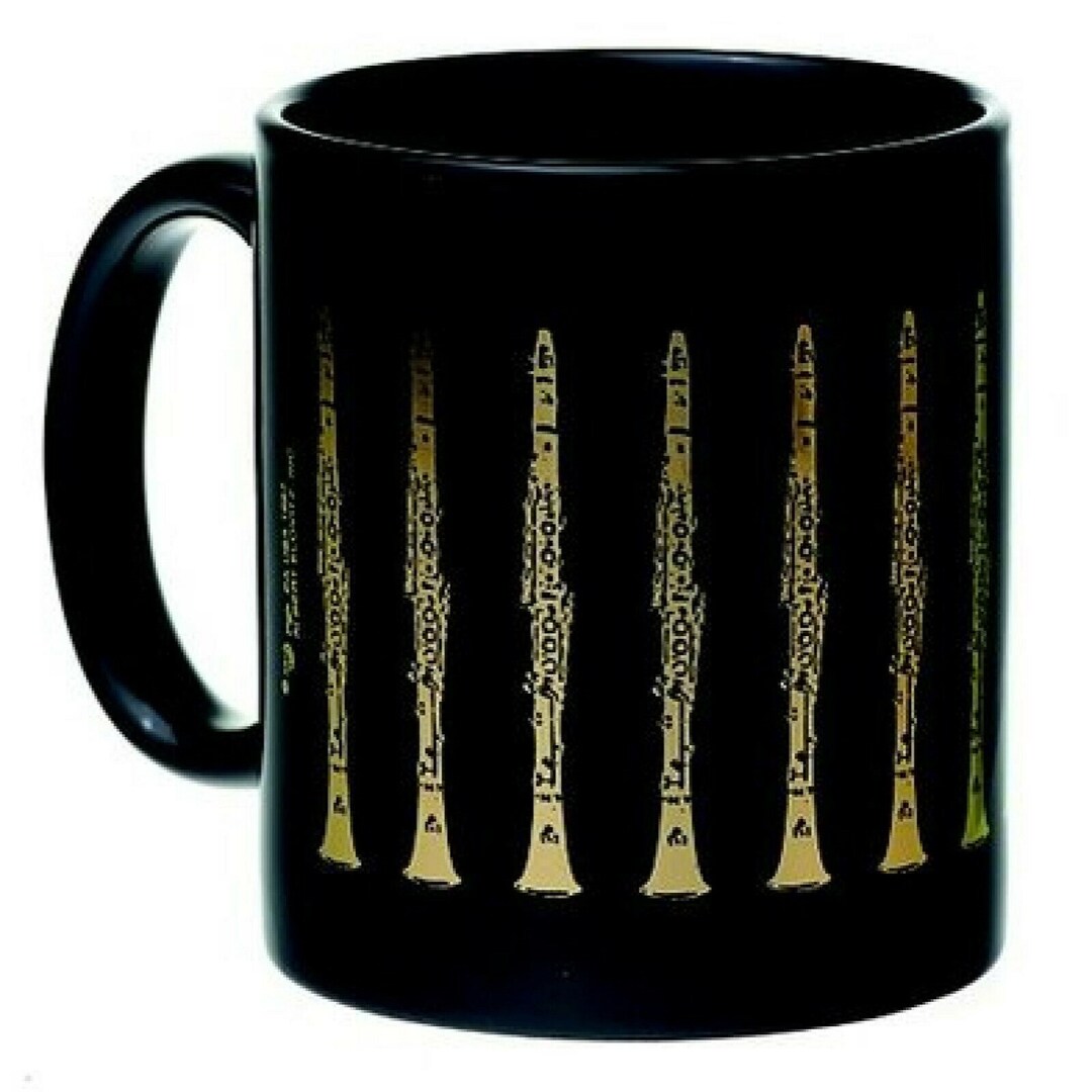 Vintage 1987 Albert Elovitz Inc. 22k Gold & Black Clarinet Mug - Etsy