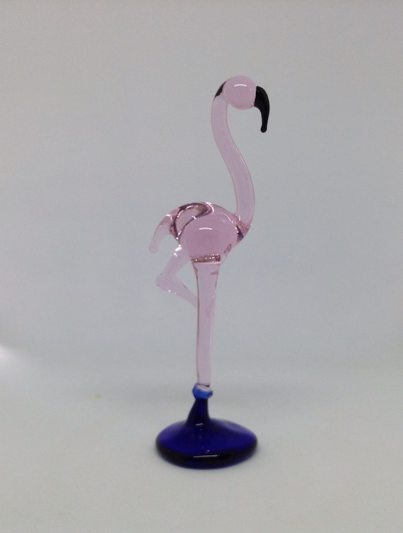 Flamingo Glass Figurine Etsy