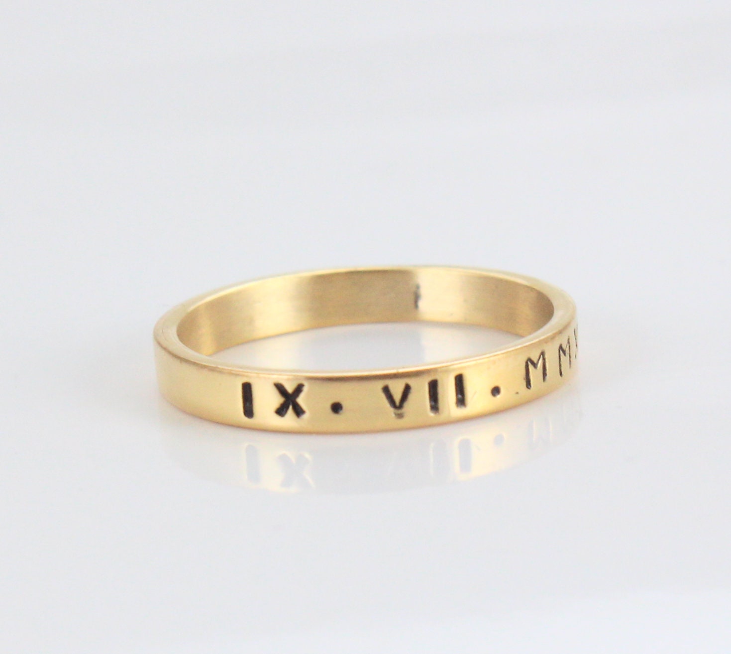 Roman Numeral Ring 14K Gold Plated Ring Silver/ Rose Gold | Etsy