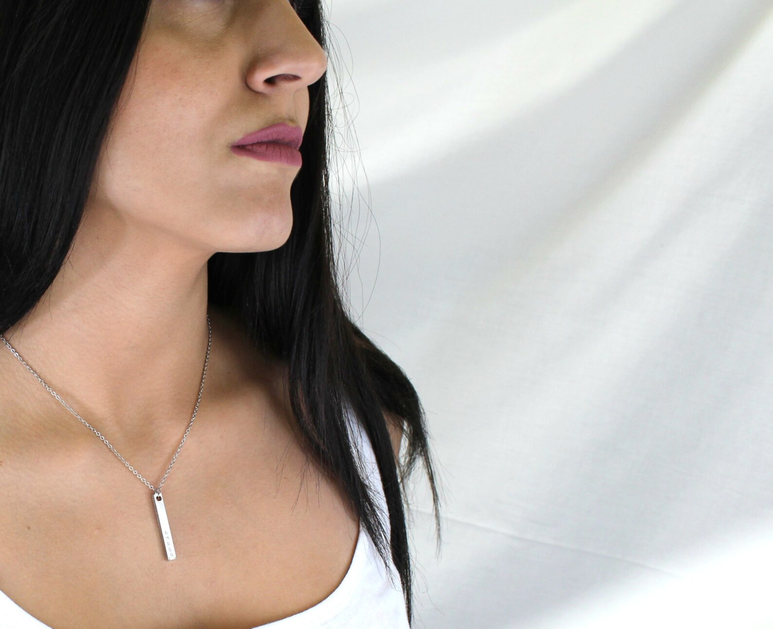 Couples Necklace Gold Plated White Gold/ Gold Rose Bar - Etsy