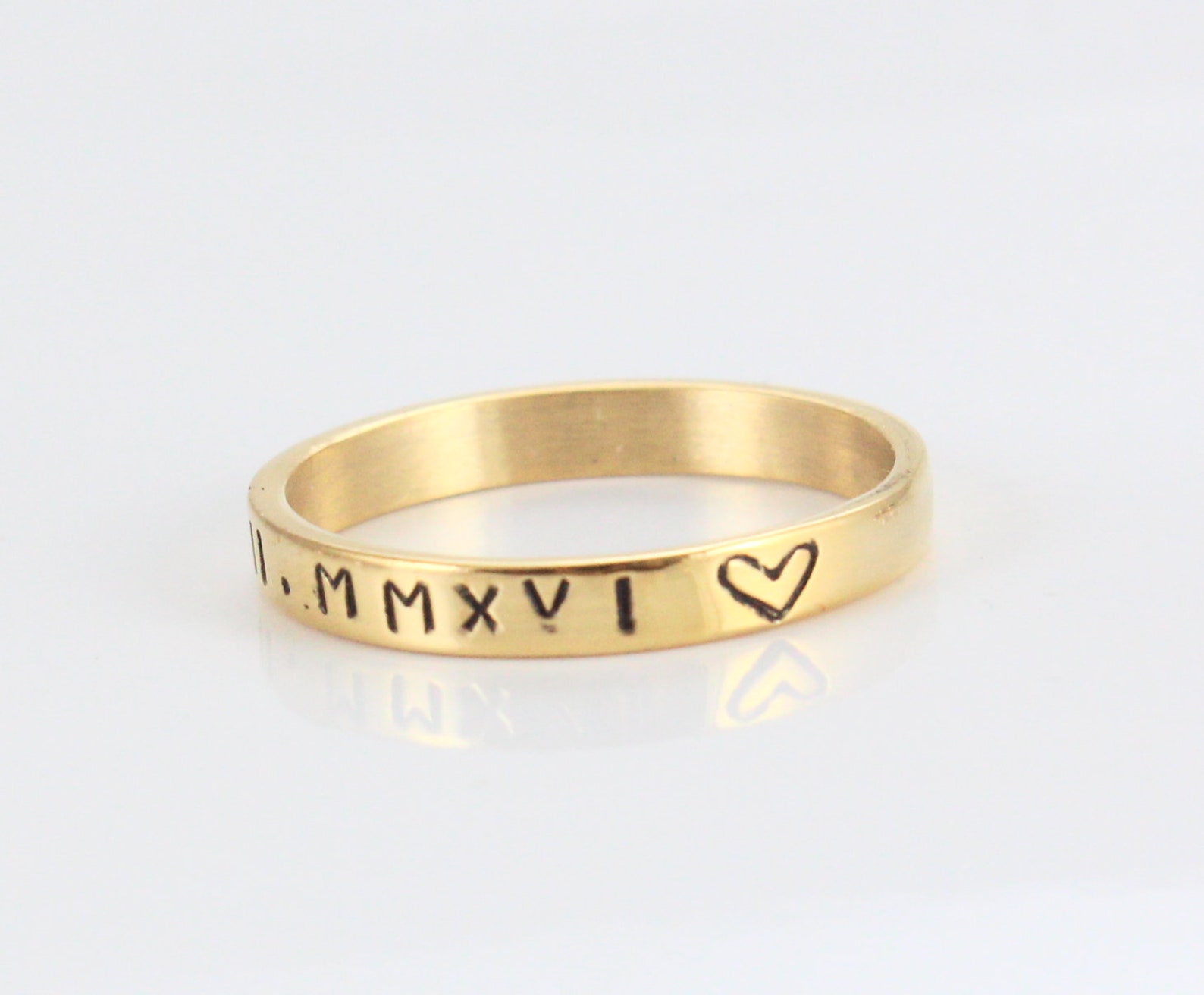 Roman Numeral Ring 14K Gold Plated Ring Silver/ Rose Gold | Etsy