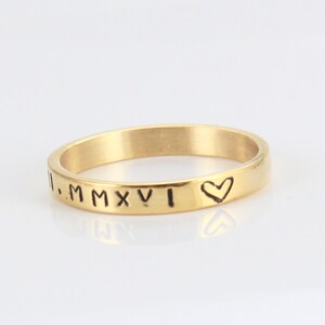 Roman Numeral Ring -14K Gold Plated Ring -silver/ Rose Gold Plated ...